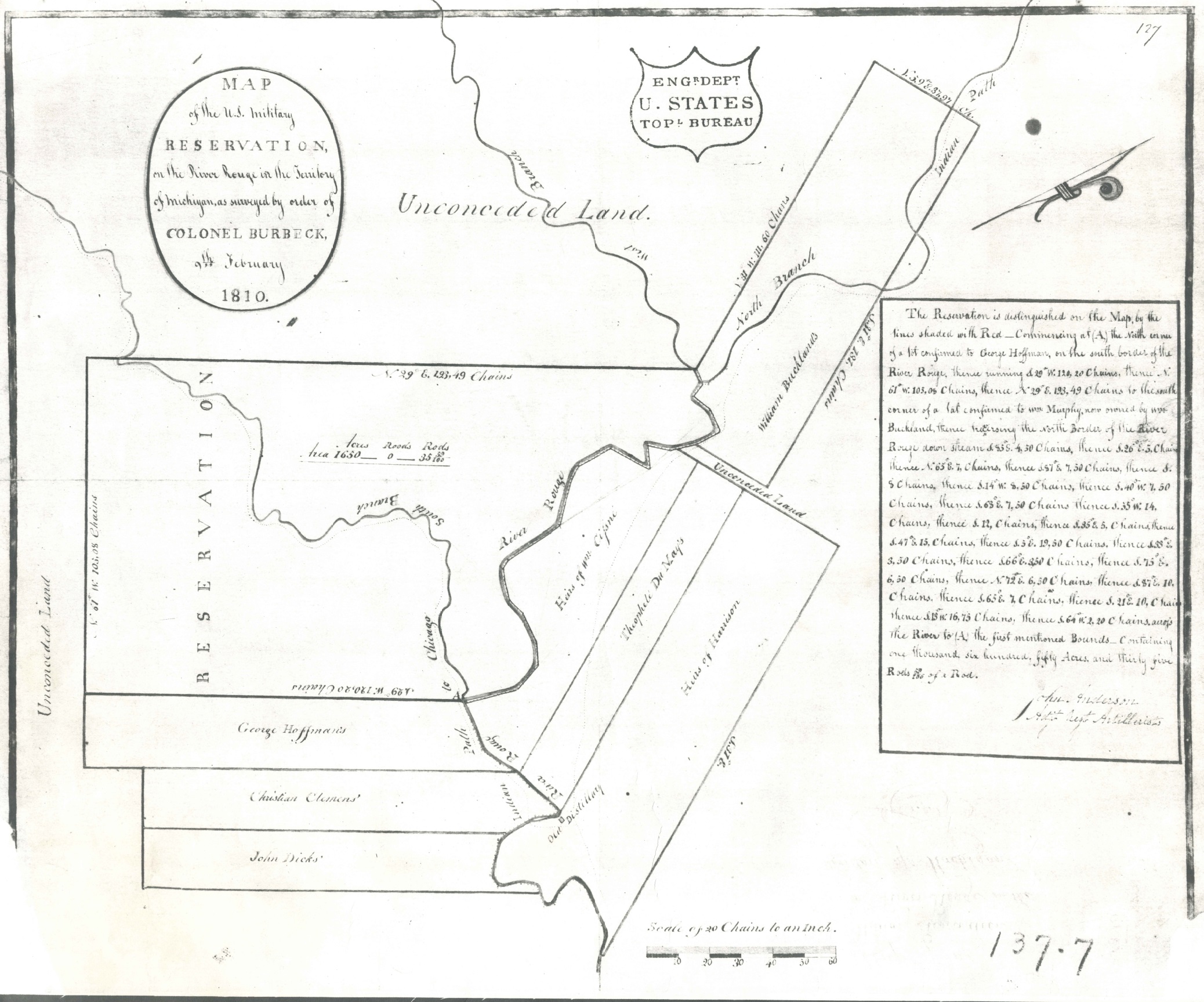 1810 Map of the West Dearborn Area – Dearborn Historical Museum